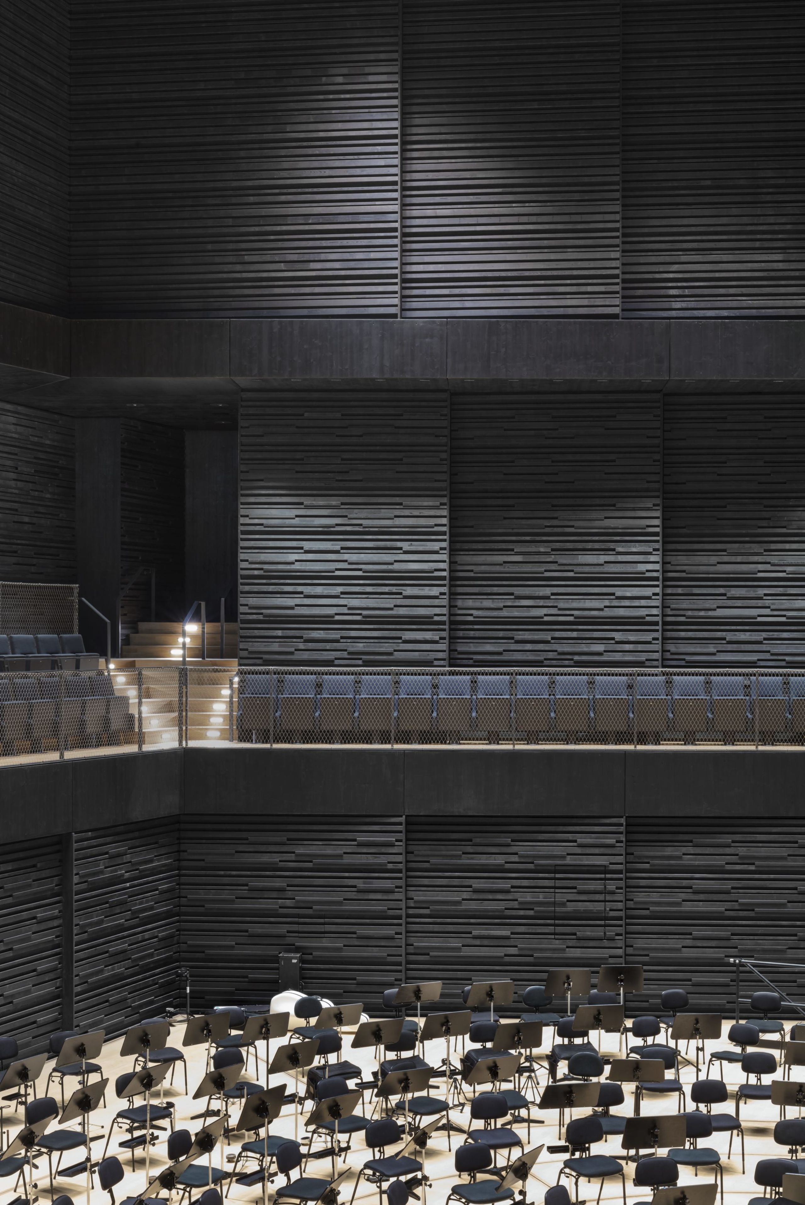 A violin in its case Isarphilharmonie concert hall completed in timber ...