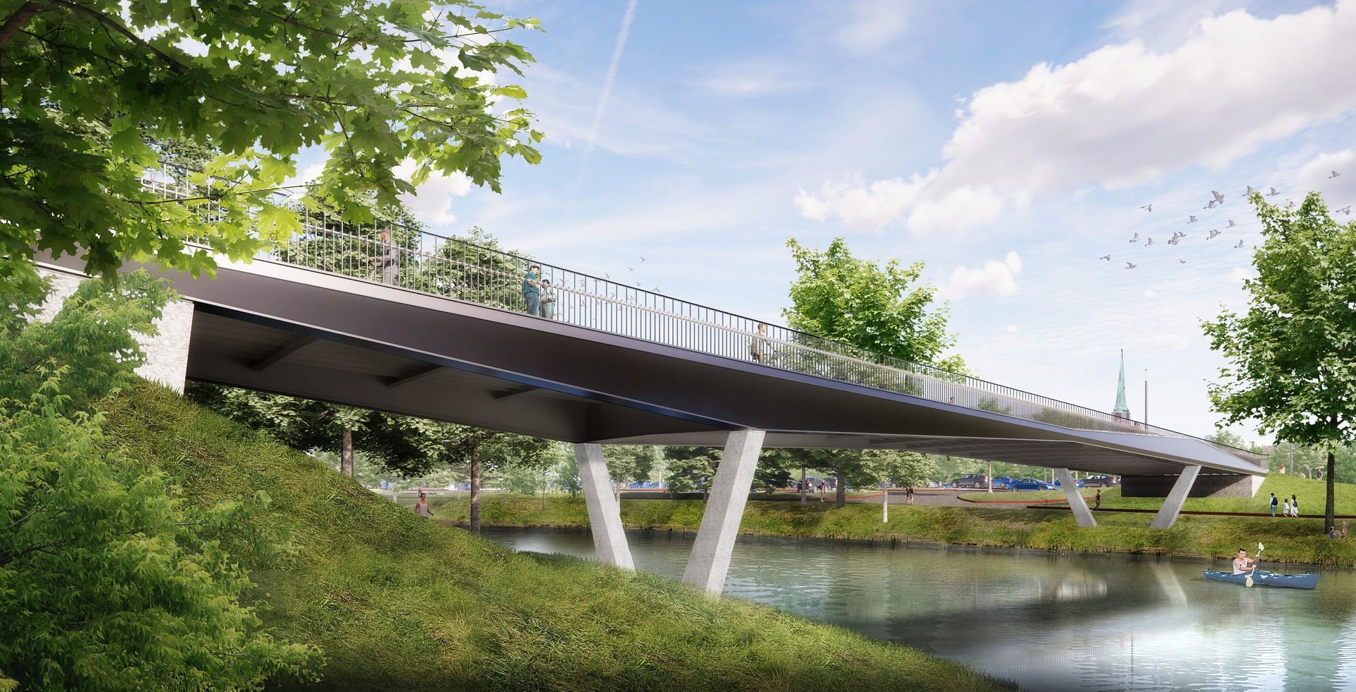 Pedestrian and Cycle Bridge over the Lübeck Town Moat - Projects - gmp ...